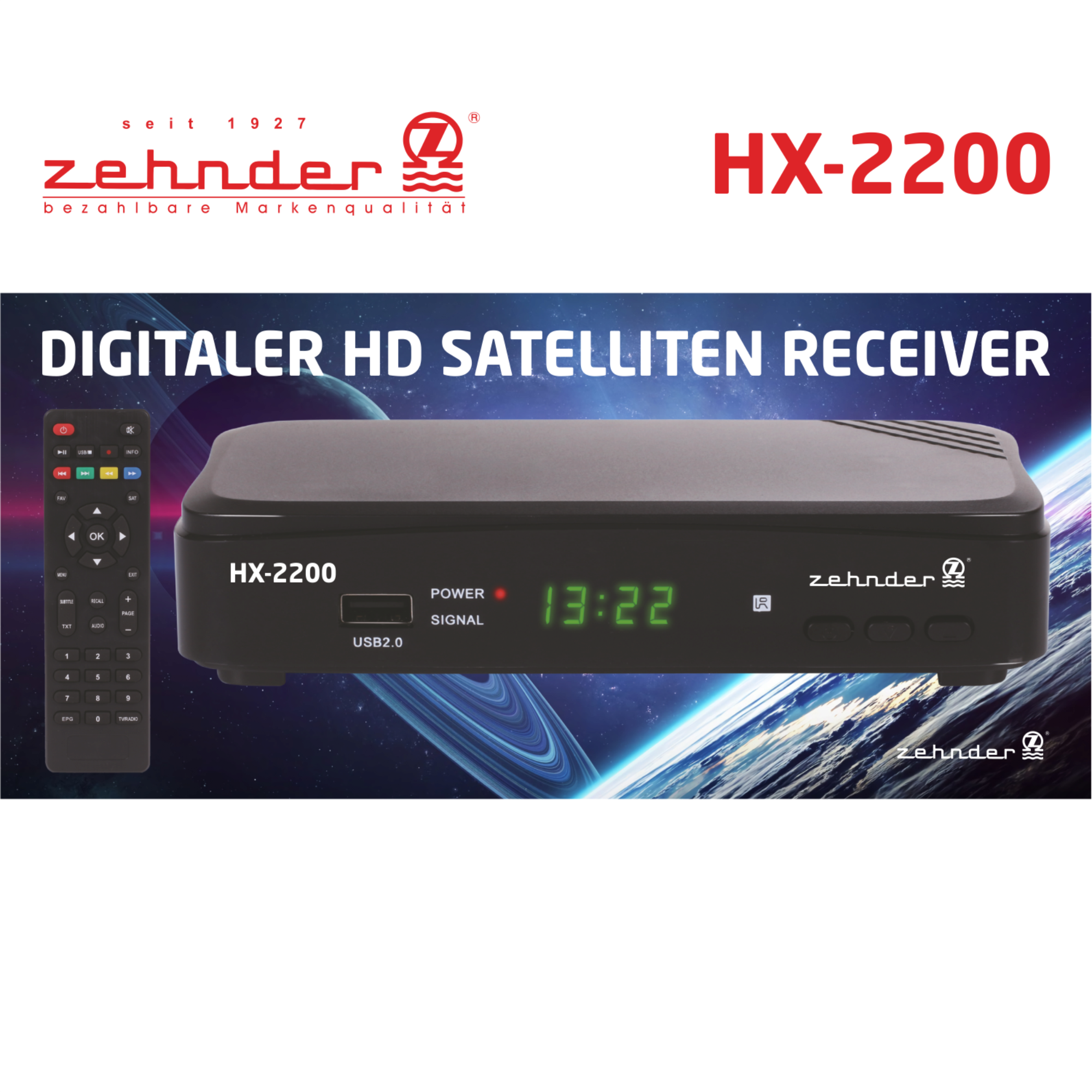 ZEHNDER HX-2200 | DVB-S2 | DIGITALER SATELLITENRECEIVER